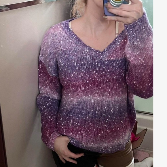 BellanBlue | Sweaters | 74 Vibrant Speckled Confetti V Neck Ombre ...